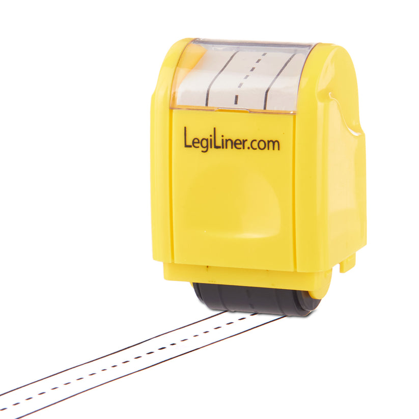 Self-Inking Teacher Stamp-1/2" Dashed Handwriting Lines Roller Stamp ...